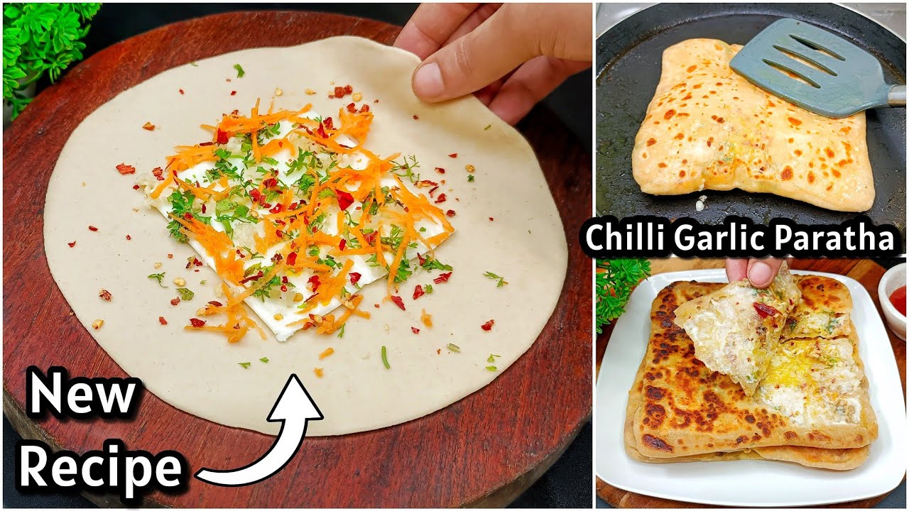 2 Minutes Easy Recipes | Cheese Garlic Paratha Recipe | New Recipe ...