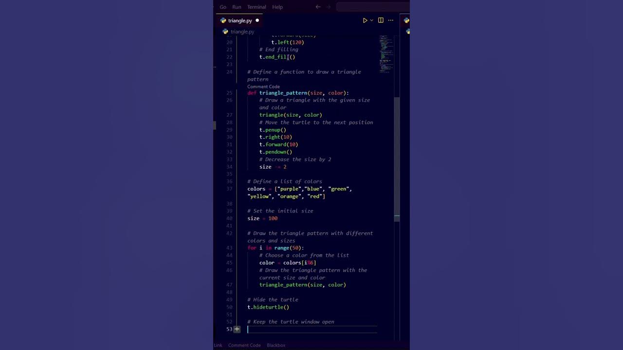 Triangle Pattern | How To Make Triangle Pattern Using Python Turtle Module #python #coding #cw10 ...