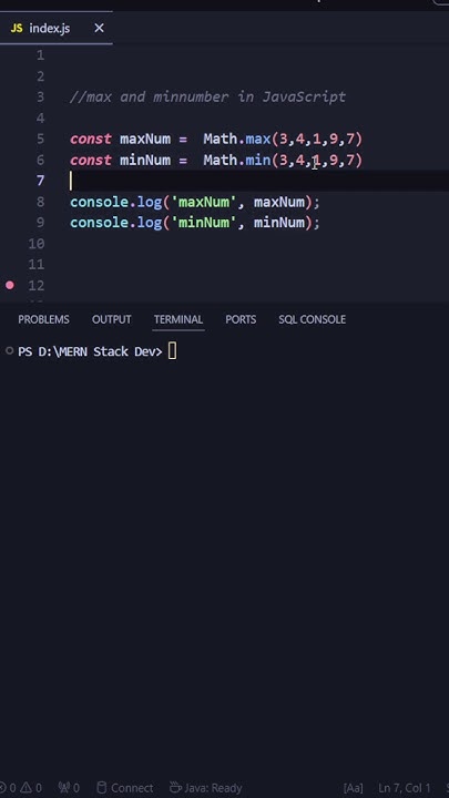 max and min methods in Math object in JavaScript #coding #javascriptdev #javascript - YouTube