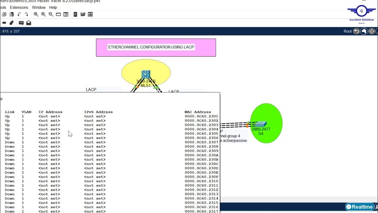 11. EtherChannel Link Aggregation Control Protocol (LACP) Configuration Using Cisco Packet ...