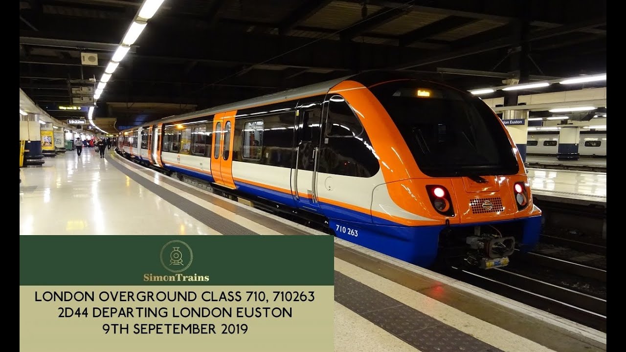 London Overground Class 710, 710263, 2D44 departing London Euston (9th ...