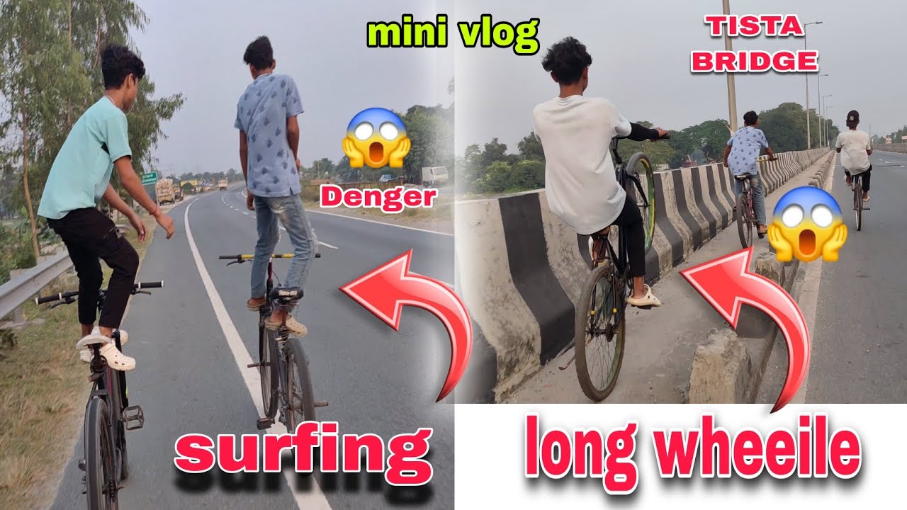 long wheeile and surfing 😱🔥 || cycle stunt || mini vlog . offloading #cyclestunt #surfing #viral ...