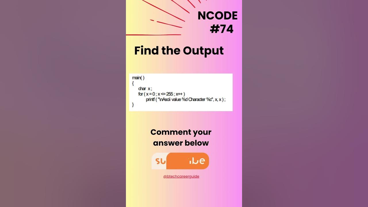 NCODE #74 | Find the Output | Comment your Answer Below | #coding #ncodeseries #ncode #coding # ...