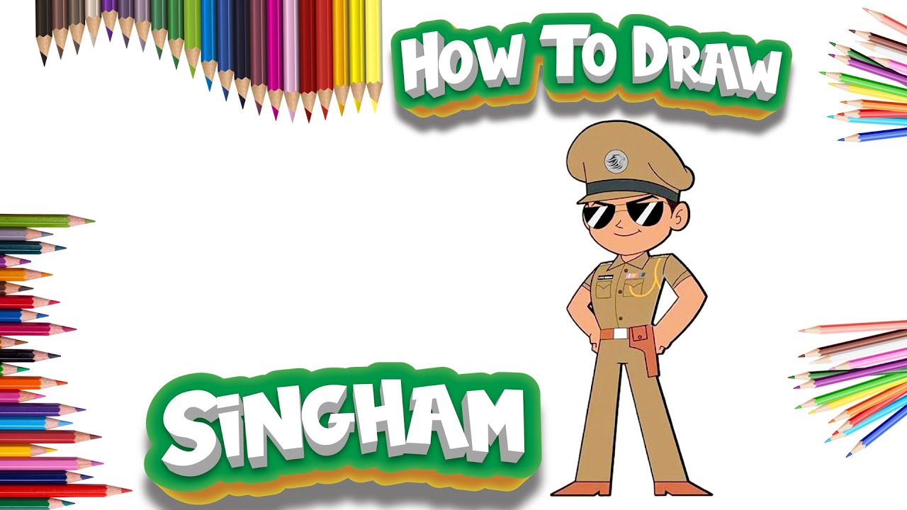 How to draw Little Singham | Step by step | Nirmanika Arts - YouTube
