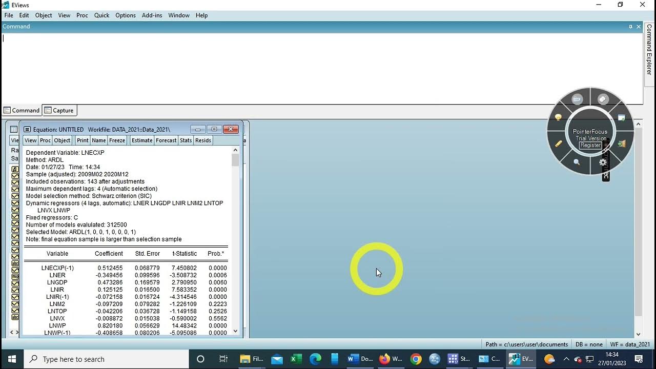 Cointegration Test using EViews - YouTube