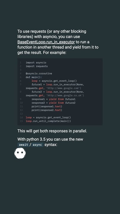 How could I use requests in asyncio? #shorts - YouTube