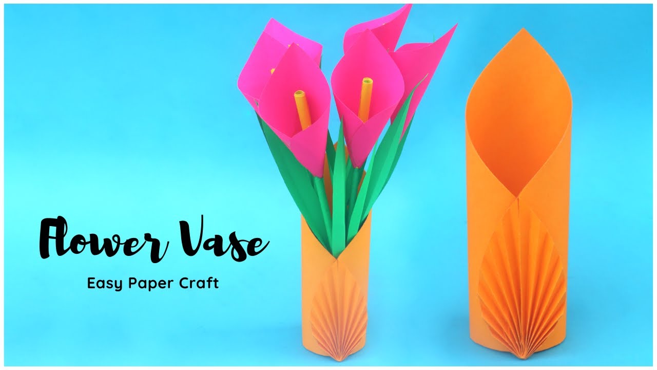 How To Make Flower Vase | Easy Paper Craft Idea - YouTube