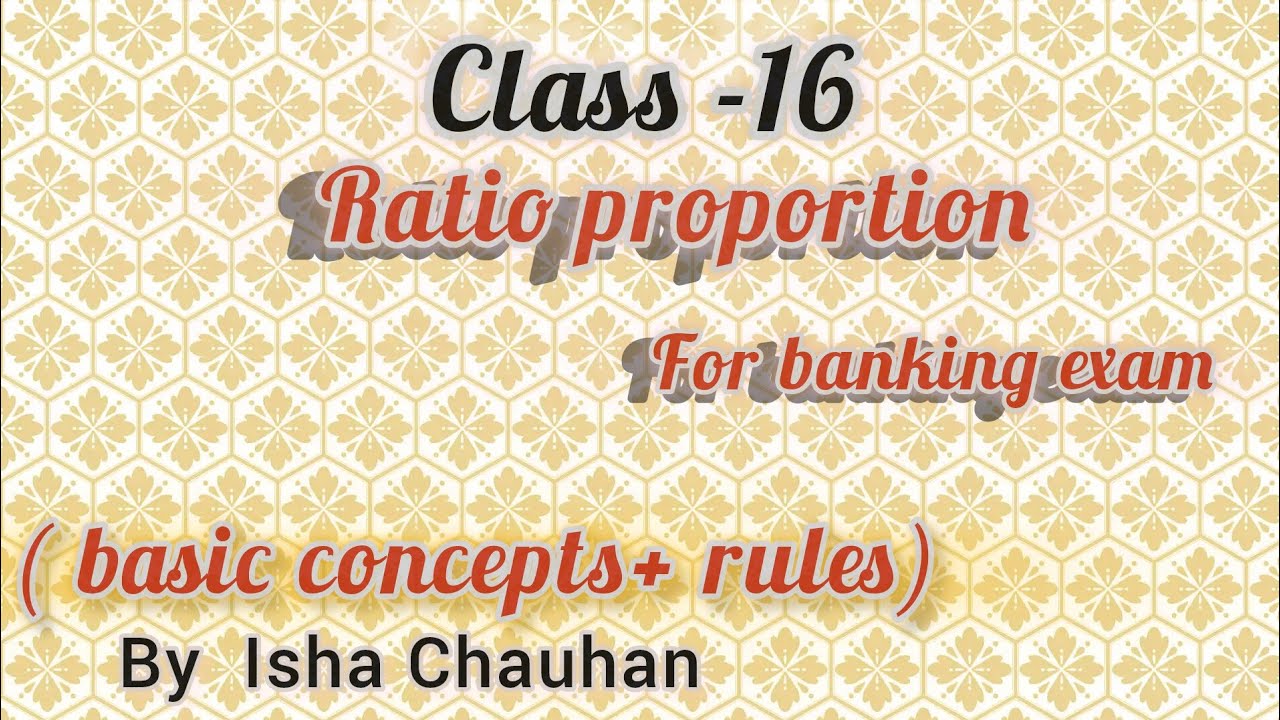 16. Ratio proportion basic concepts for banking exam | concepts of ...