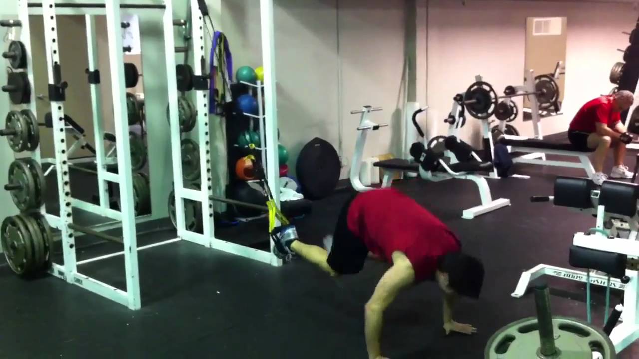 TRX Trainer 1-Legged Burpee Pushup Hop Exercise - YouTube