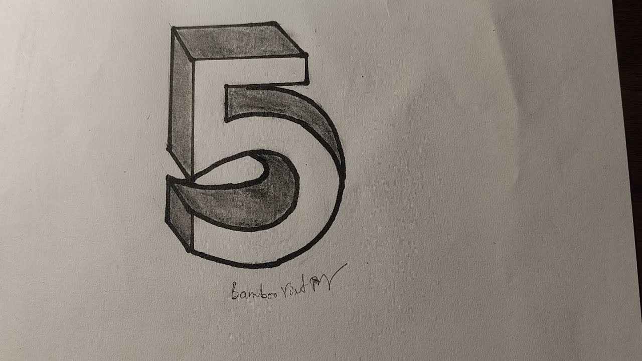 Vẽ số 5 trong 3D - YouTube