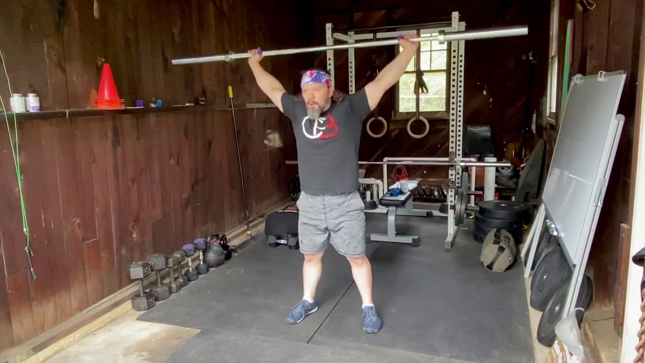 2 x (BTN Snatch Push Press + Snatch Balance + Overhead Squat) - YouTube