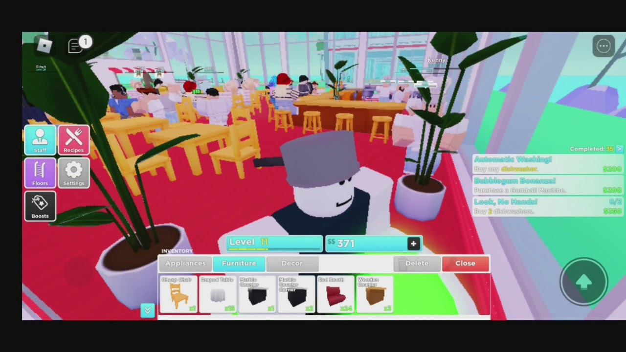 My Restaurant Roblox, furnishing my floor 3 - YouTube
