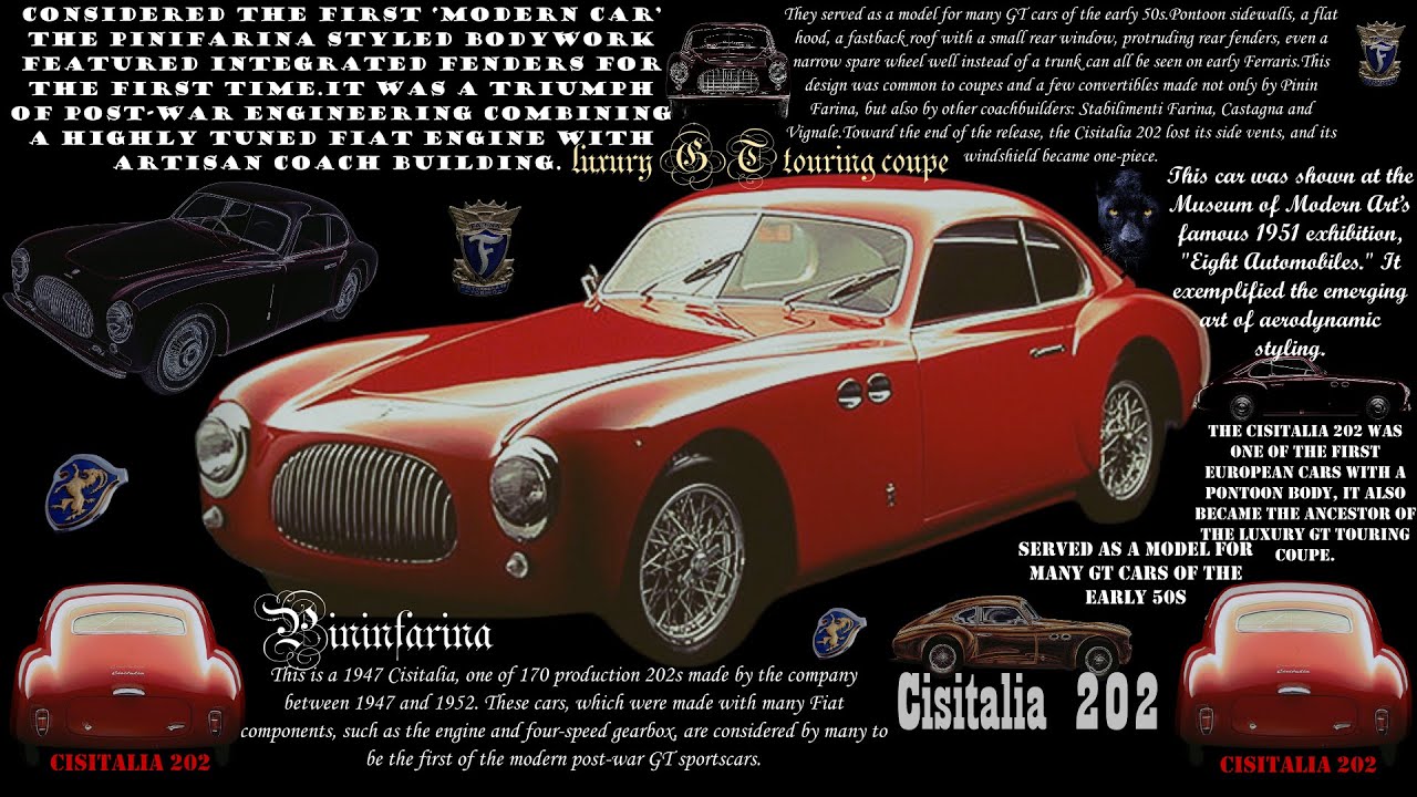 Cisitalia 202 (1947-1952).Served as a model for many GT cars of the ...
