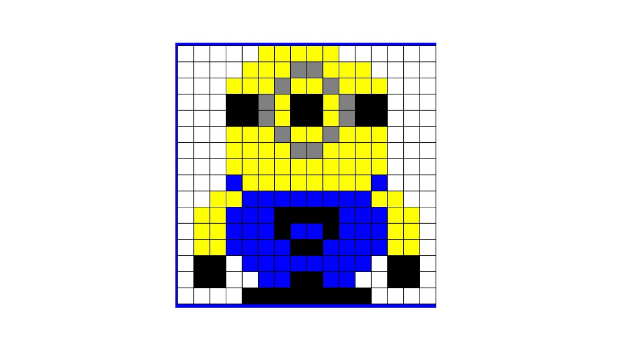 Code + Art | Pixel Art | Color by number - Minion - YouTube