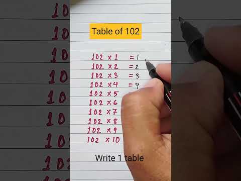 Table of 102 | Maths tricks#shorts #youtubeshorts #maths #shortvideo ...