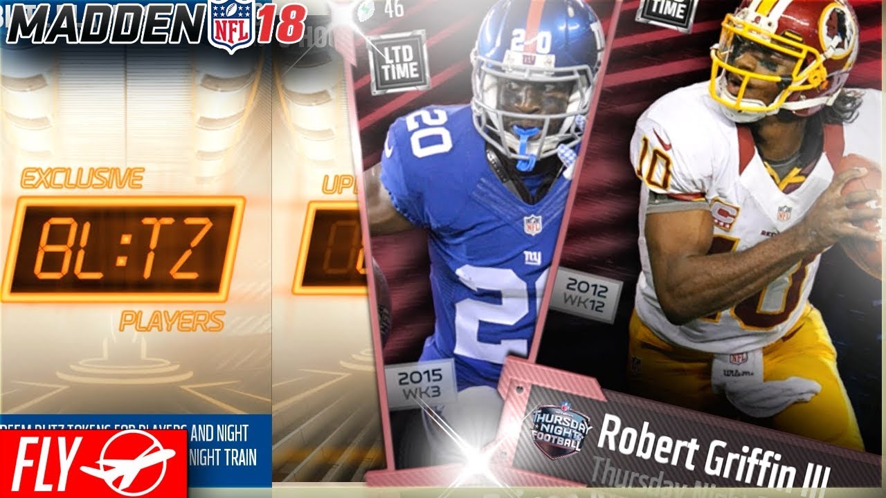 24 HOUR RG3! BLITZ PROMO TONIGHT!! MUT 18 PACK OPENING | Madden 18 ...