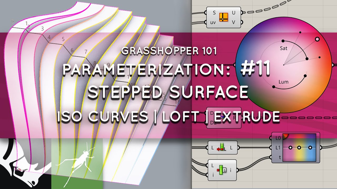 Grasshopper 101 Parameterization 11 Stepped Surface Exercise Isocurves Loft Extrude