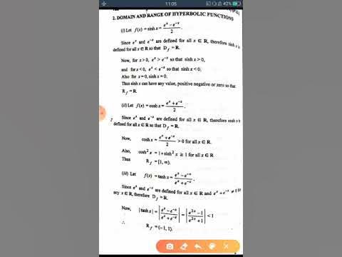 Domain and range of hyperbolic function - YouTube