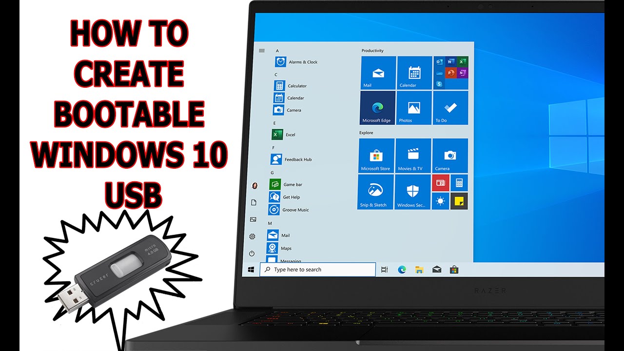 HOW TO CREATE BOOTABLE USB WINDOWS 10 - YouTube
