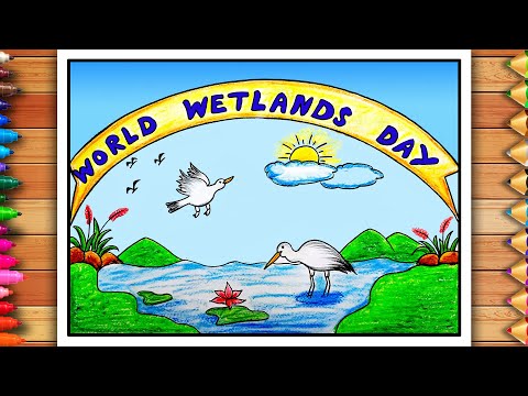 World Wetlands Day Easy Drawing | World Wetlands Day Poster | World Wetlands Day Poster Drawing