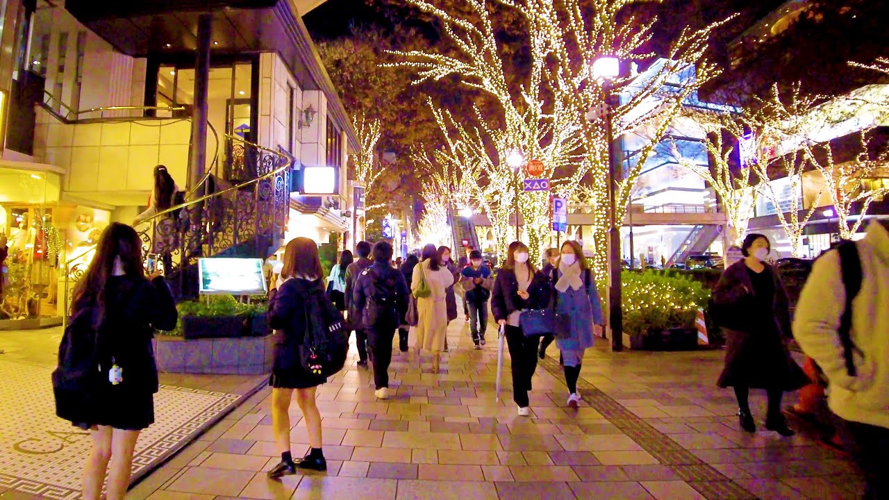 [Omotesando Walk in Tokyo] 💖 Illuminations 2021 ♪ 4K ASMR Nonstop 1 ...