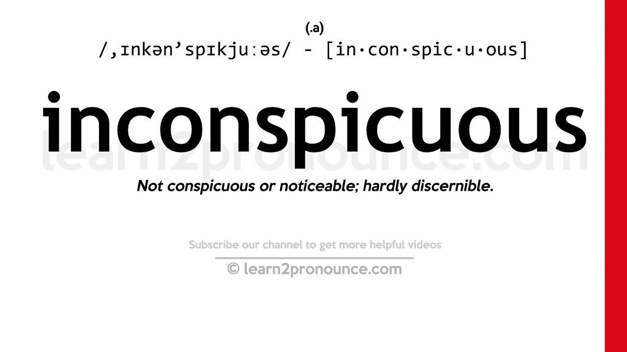 Pronunciation of Inconspicuous | Definition of Inconspicuous - YouTube