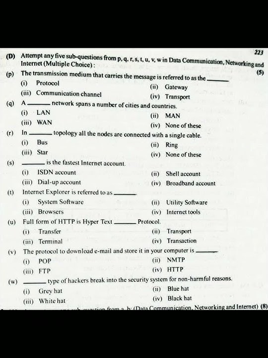 COMPUTER SYSTEM & APPLICATION | TYBCOM SEM 5 | NOV 2018 UNIVERSITY QUESTION PAPER MCQ'S WITH ...