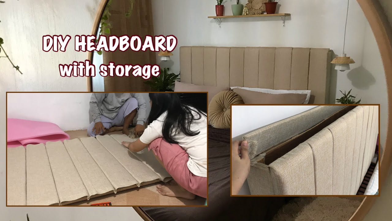 DIY HEADBOARD with Storage - YouTube