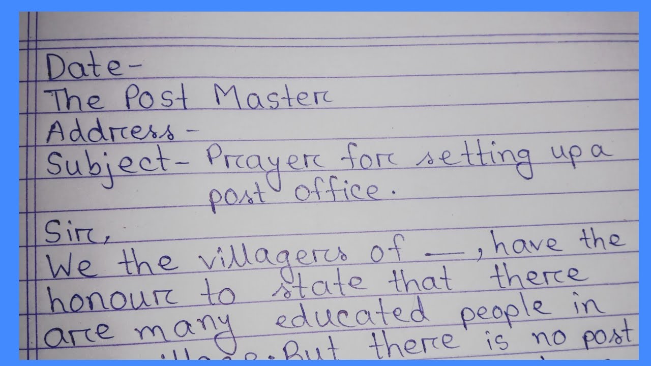 Write an application prayer for setting up a post office //application ...