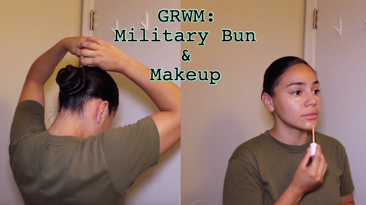 Easy MILITARY BUN in minutes(no sock bun needed) & Military Makeup ...