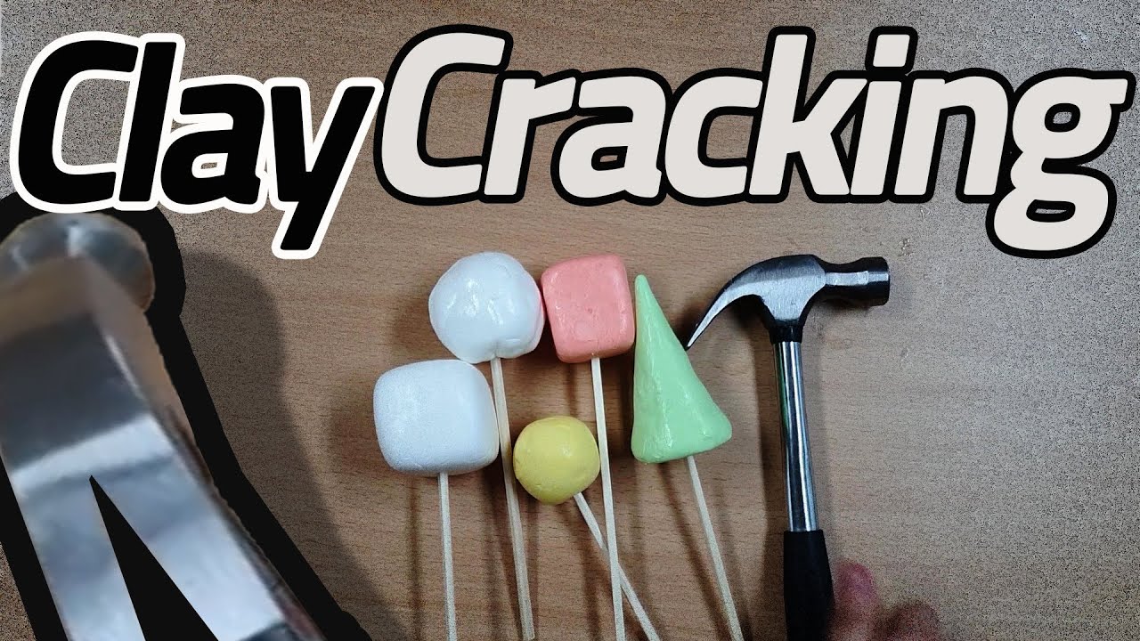 Angry Clay Cracking / 구? 삼각뿔? 정육각형? 어딘가 화난 점토 부수기! ASMR~ - YouTube