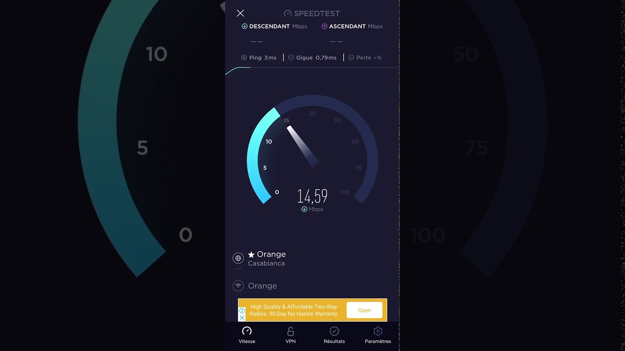 Test 12 mega fibre optique orange maroc - YouTube