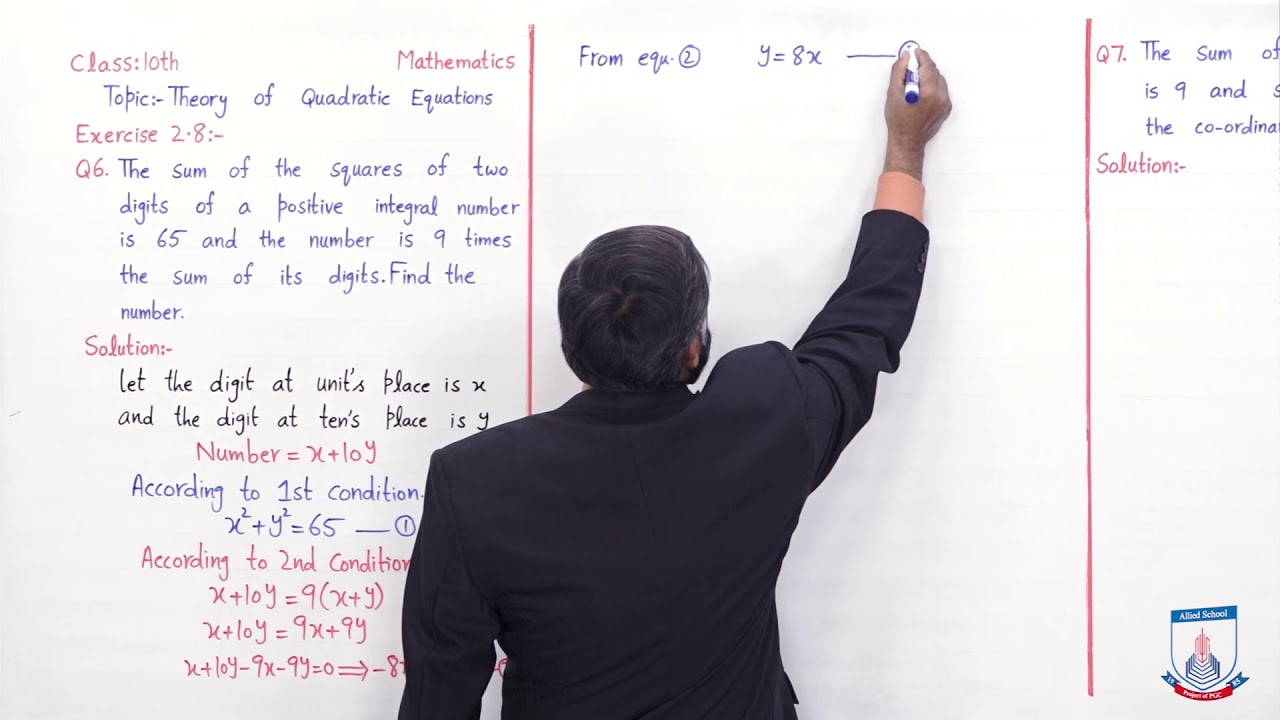 Class 10 - Mathematics - Chapter 2 - Lecture 18 - Exercise 2.8 Q6-10 ...