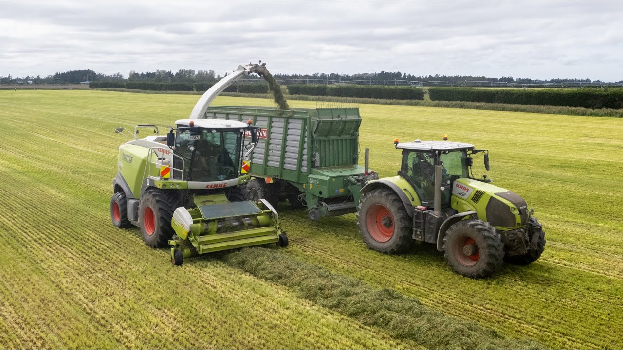 Full CLAAS Setup Chopping Grass Silage | Harris Contracting - YouTube