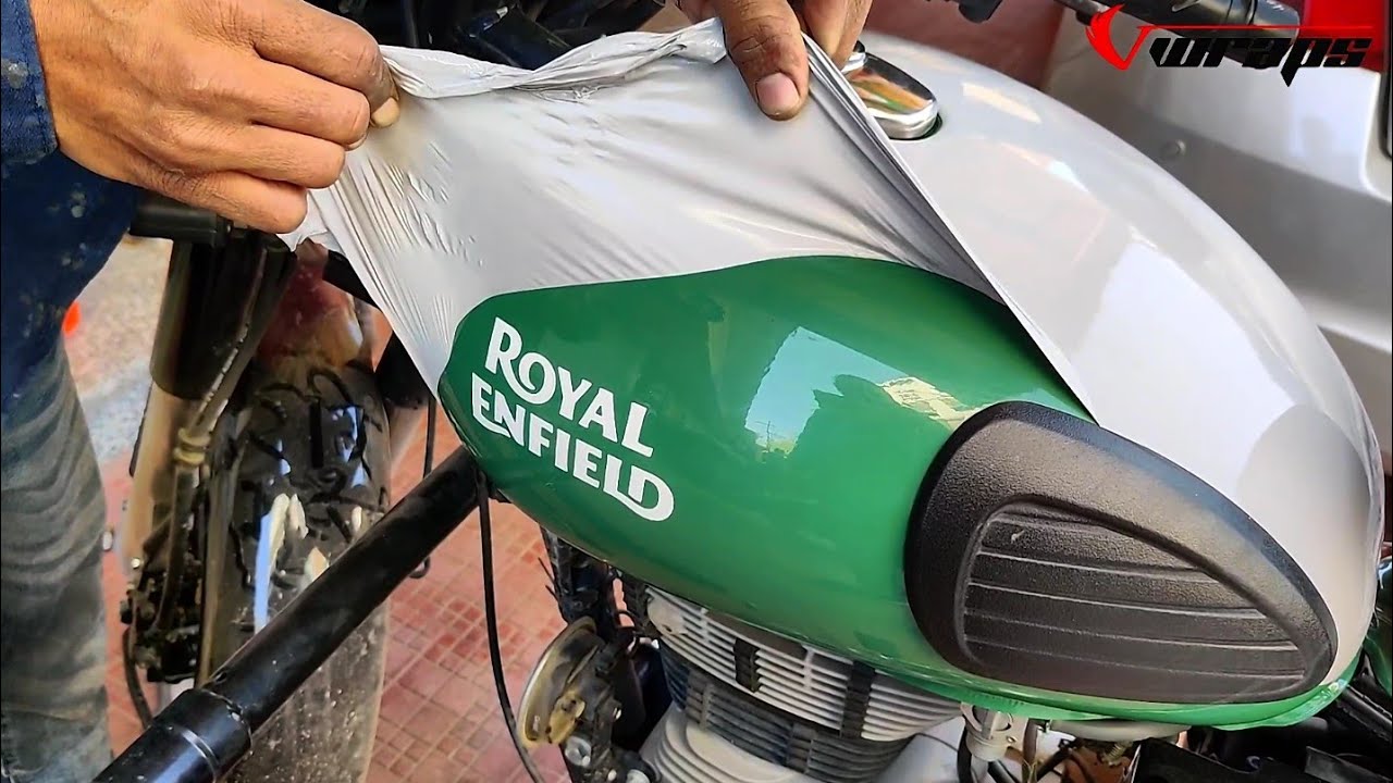 Royal Enfield Tank Vinyl Unwrapping / Peel off Bullet tank Vinyl ...