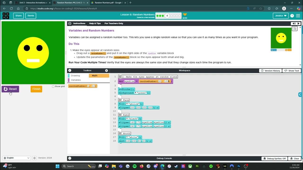 Code.org - CS Discoveries - Unit 3: Interactive Animations & Games ...
