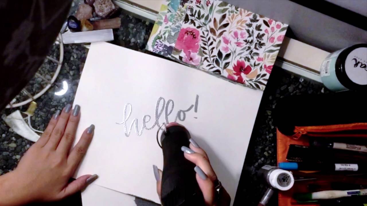 Emboss Pen + Powder Calligraphy - YouTube