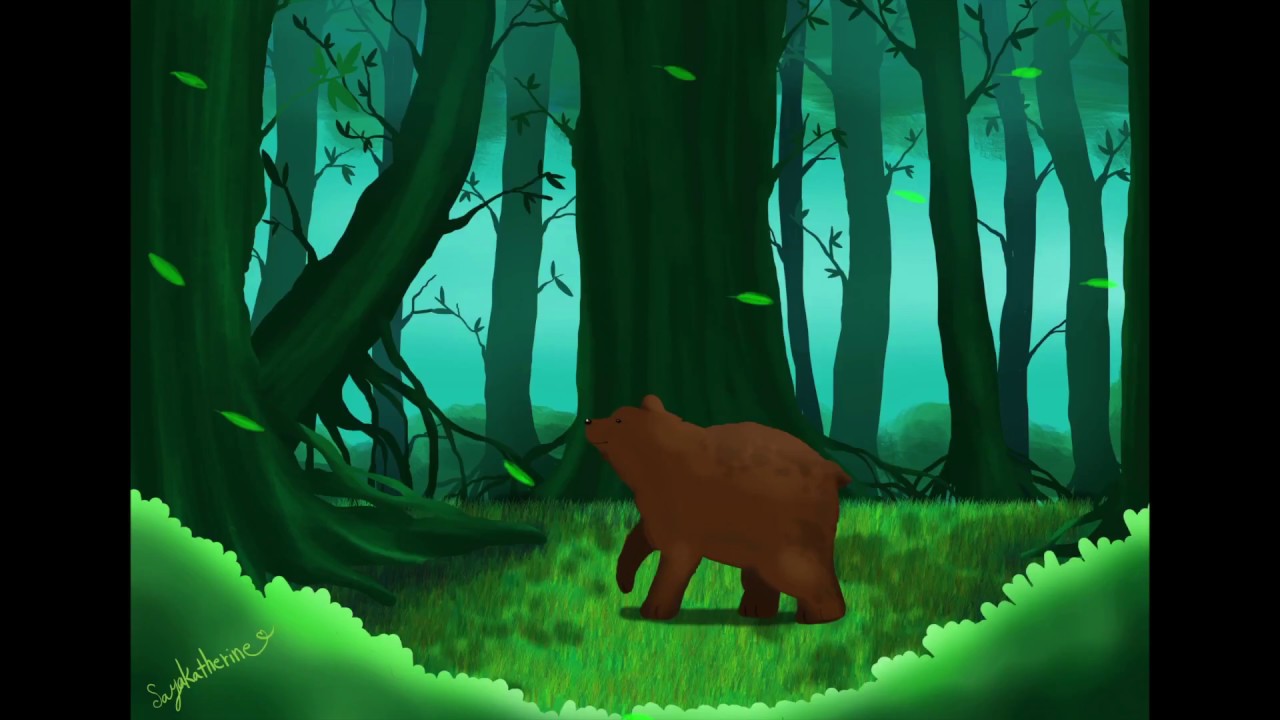 Speed Drawing of a Bear in Forest - YouTube