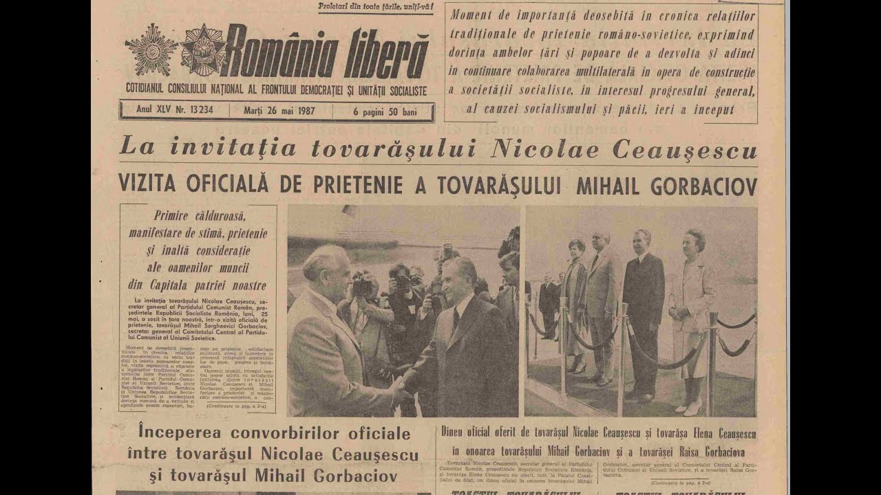 A murit Gorbaciov. Imagini rare Ceausescu si Gorbaciov la Bucuresti in ...