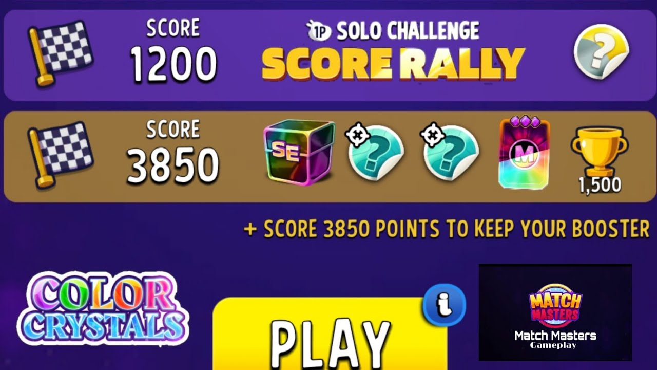 color crystals rainbow solo challenge score rally | match masters solo ...
