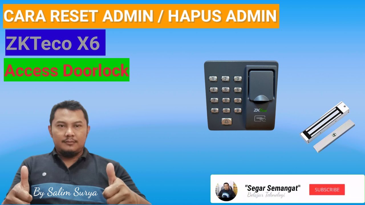Reset admin atau cara menghapus admin zkteco x6 access doorlock 2022 ...