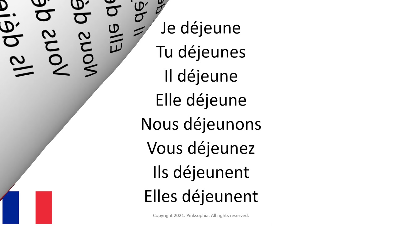 Verbe conjugaison présent : déjeuner = to lunch - YouTube