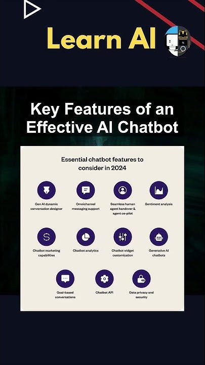 Key Features of an Effective AI Chatbot #ai #artificialintelligence #machinelearning #aiagent # ...