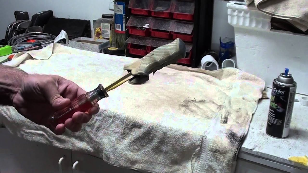 painting a rubber overmolded stock or grip part 3 - YouTube