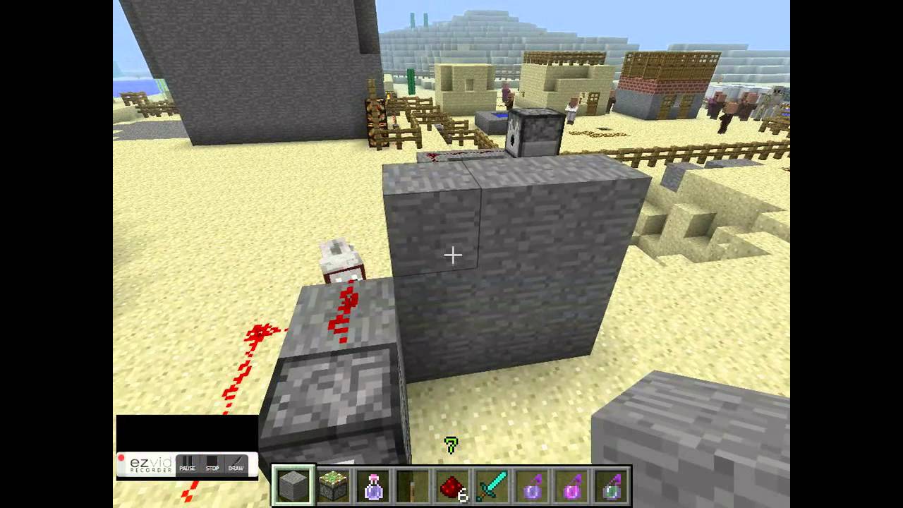 How to make a lever double door in Minecraft - YouTube