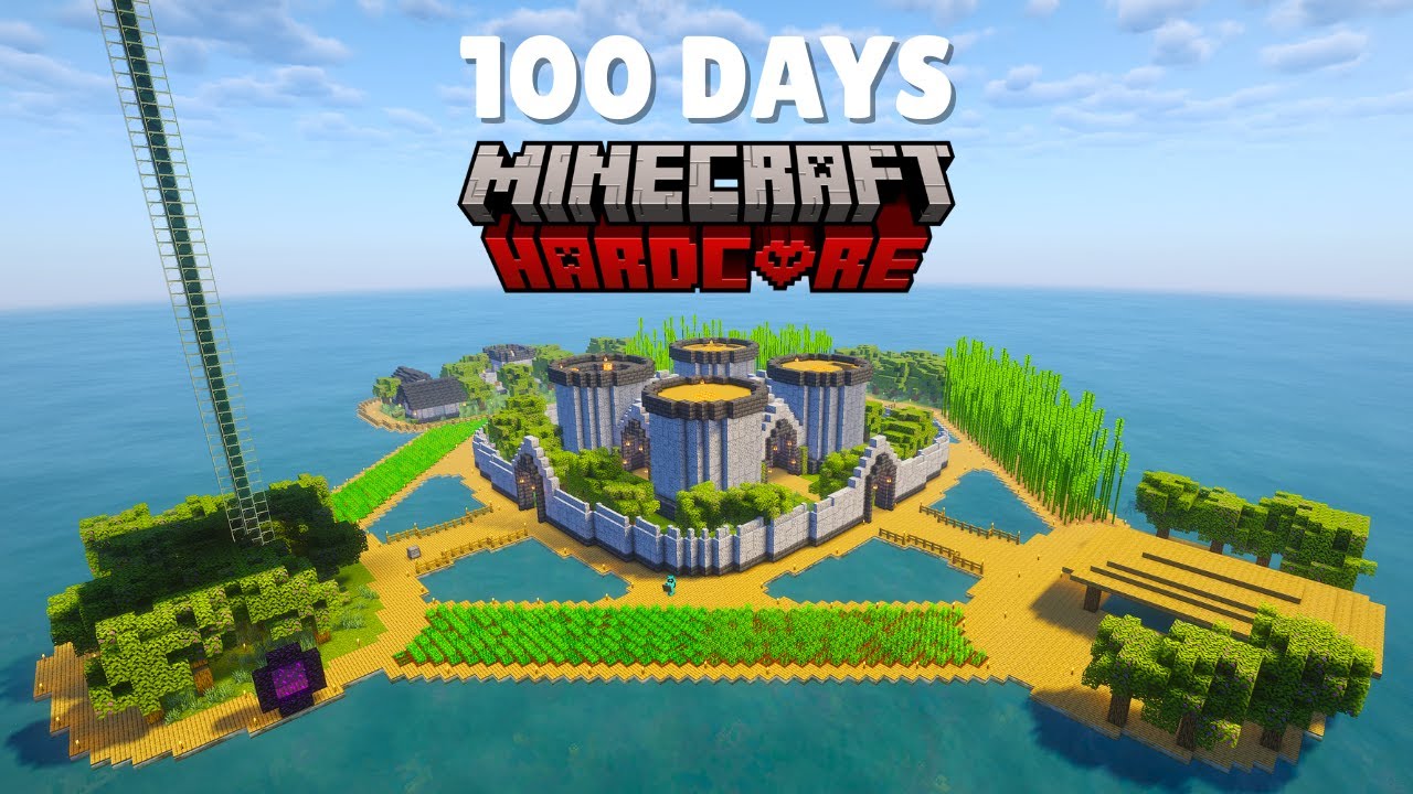 100 DAYS in an OCEAN ONLY World in Minecraft Hardcore - YouTube