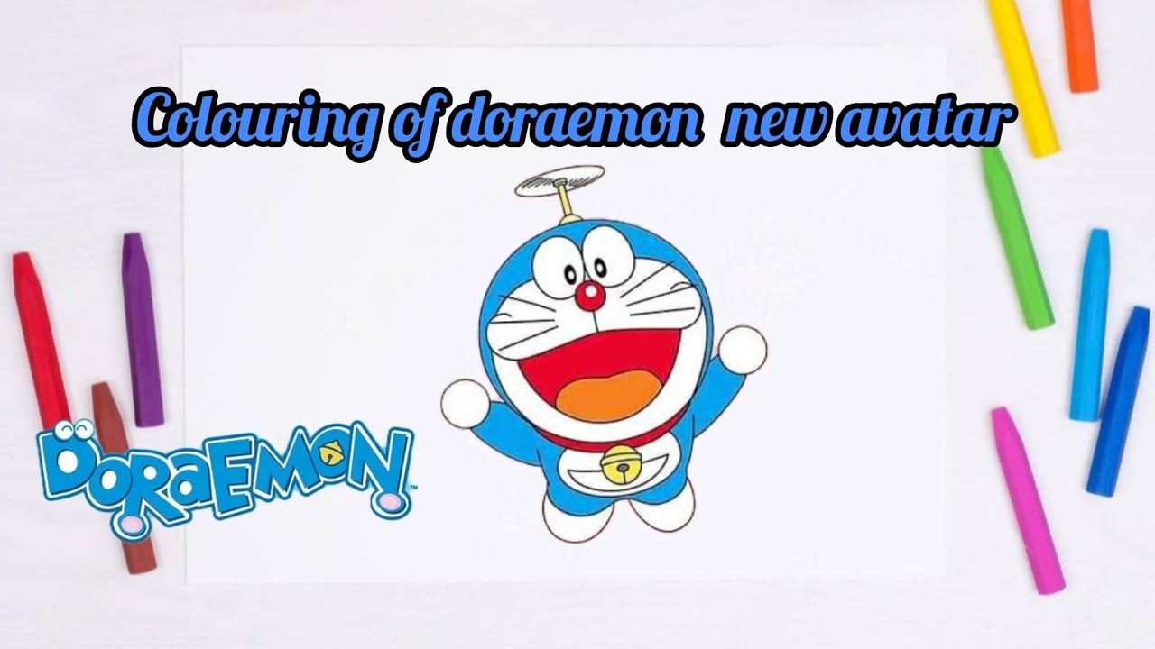 Happy 😊 Doraemon Colouring | How to colour Doraemon | Colouring ...