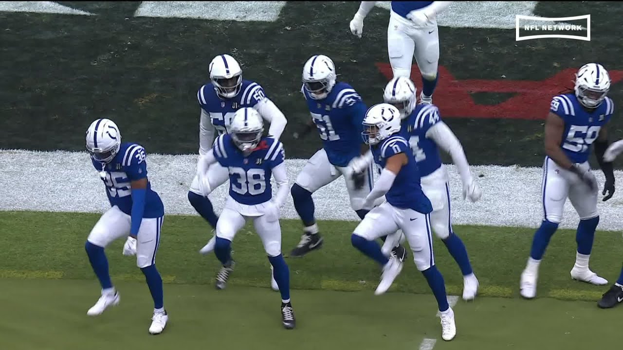 Cam Bynum Strip Sack Sets Up Jonathan Taylor Touchdown! - YouTube