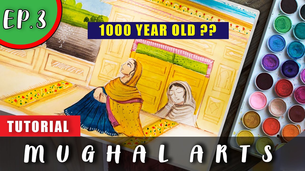 MUGHAL Painting Techniques|| Mughal Painting Tutorial for beginners 100 ...