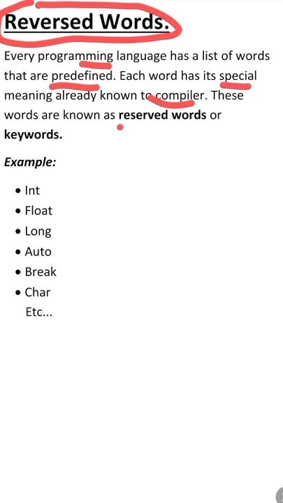 keywords in C in Language #computer #clanguage #keywords #basic # ...